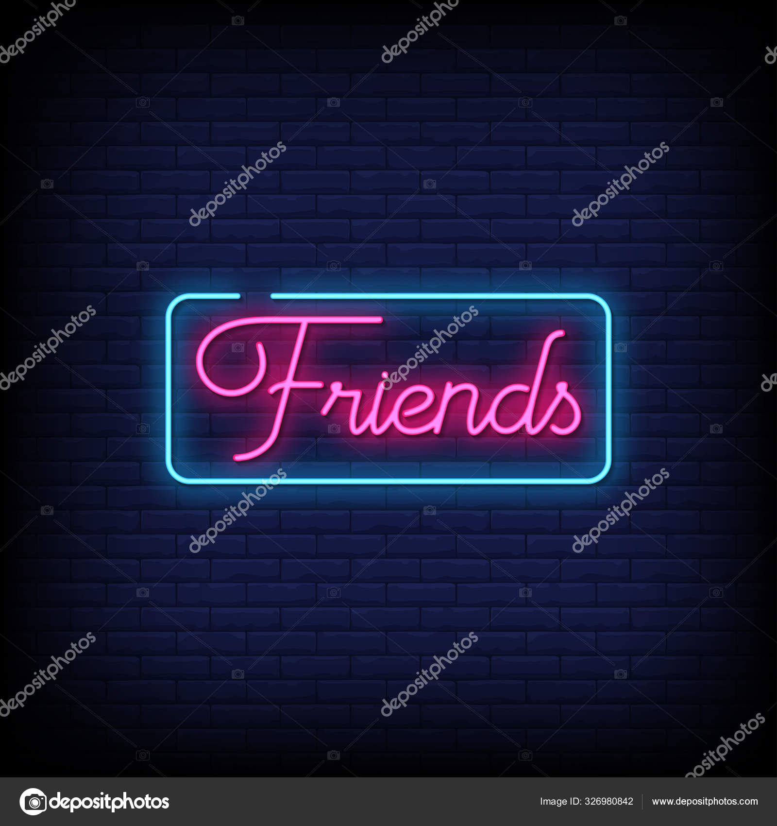 Friends Lettering Text Effect Neon Simply Vector Illustration Stock ...