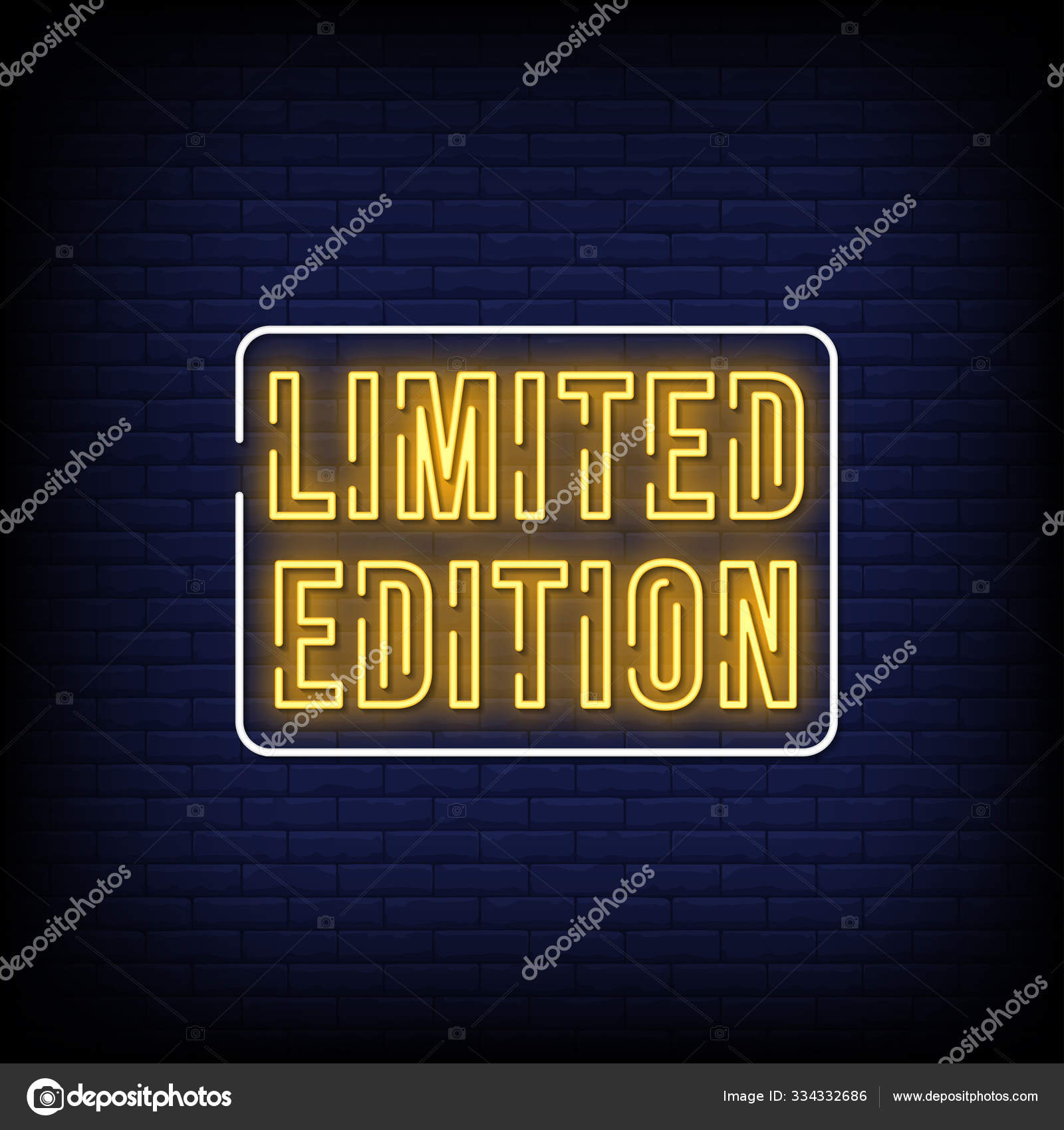 Limited Edition Glowing Lettering Dark Wall Background Simply Vector ...