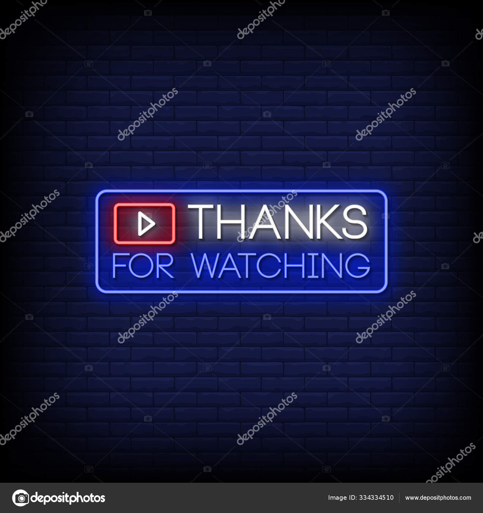 Thanks Watching Glowing Lettering Dark Wall Background Simply Vector ...