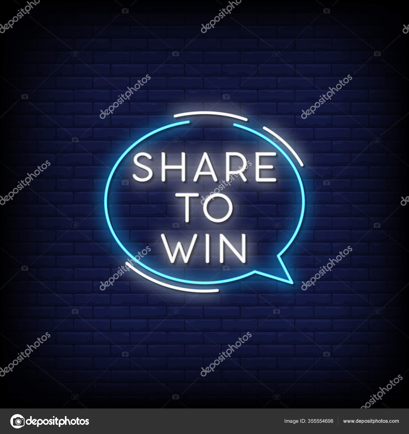 Share Win Neon Signs Style Text Stock Vector Image by ©bohlam #355554698