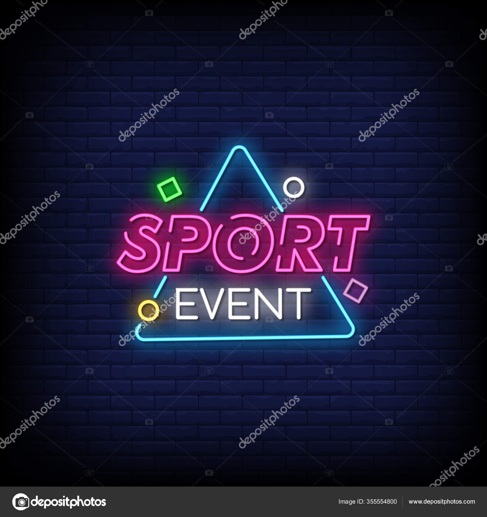 Sport Event Neon Signs Style Text Stock Vector by ©bohlam 355554800