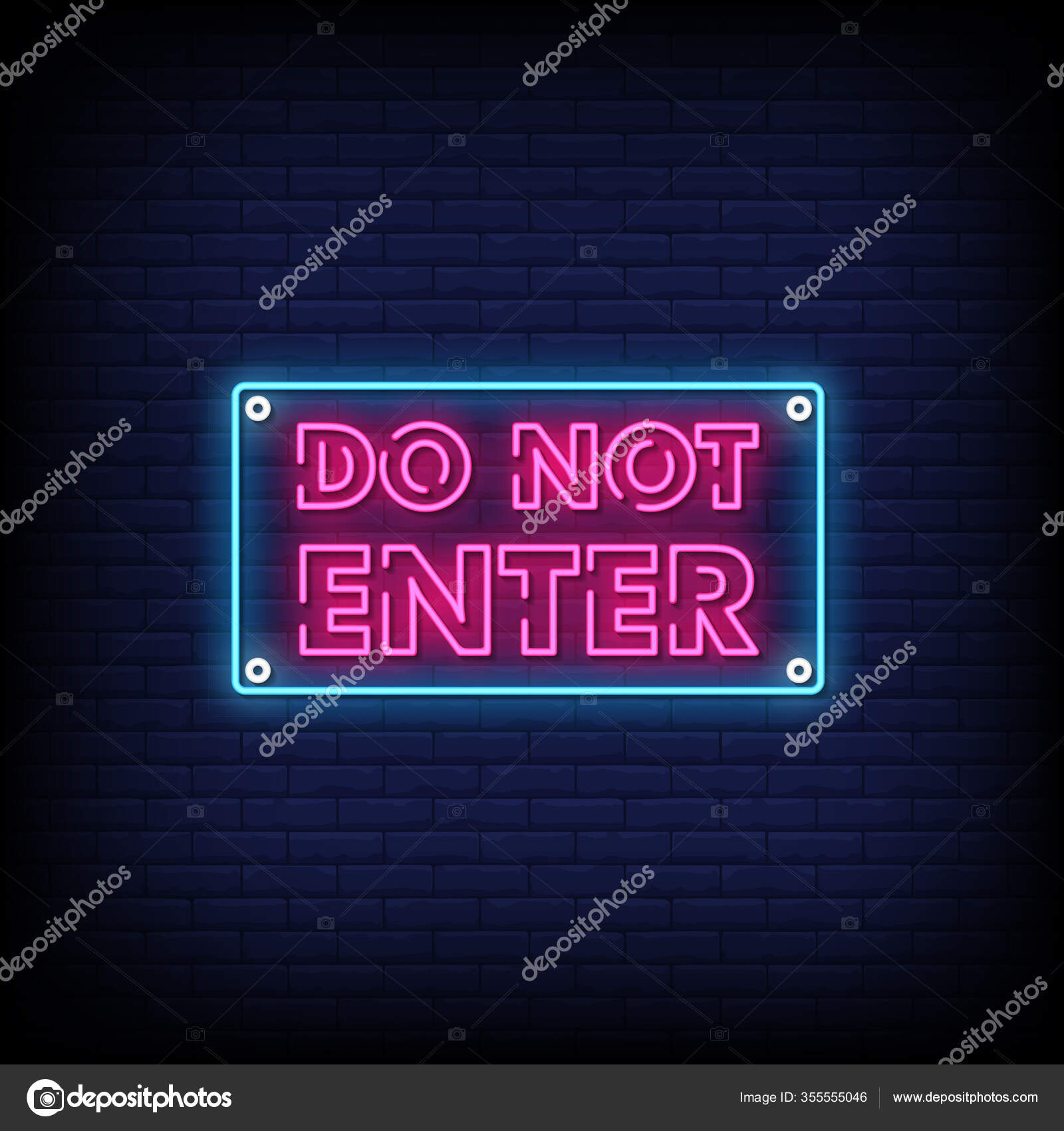 Enter Neon Signs Style Text Stock Vector by ©bohlam 355555046