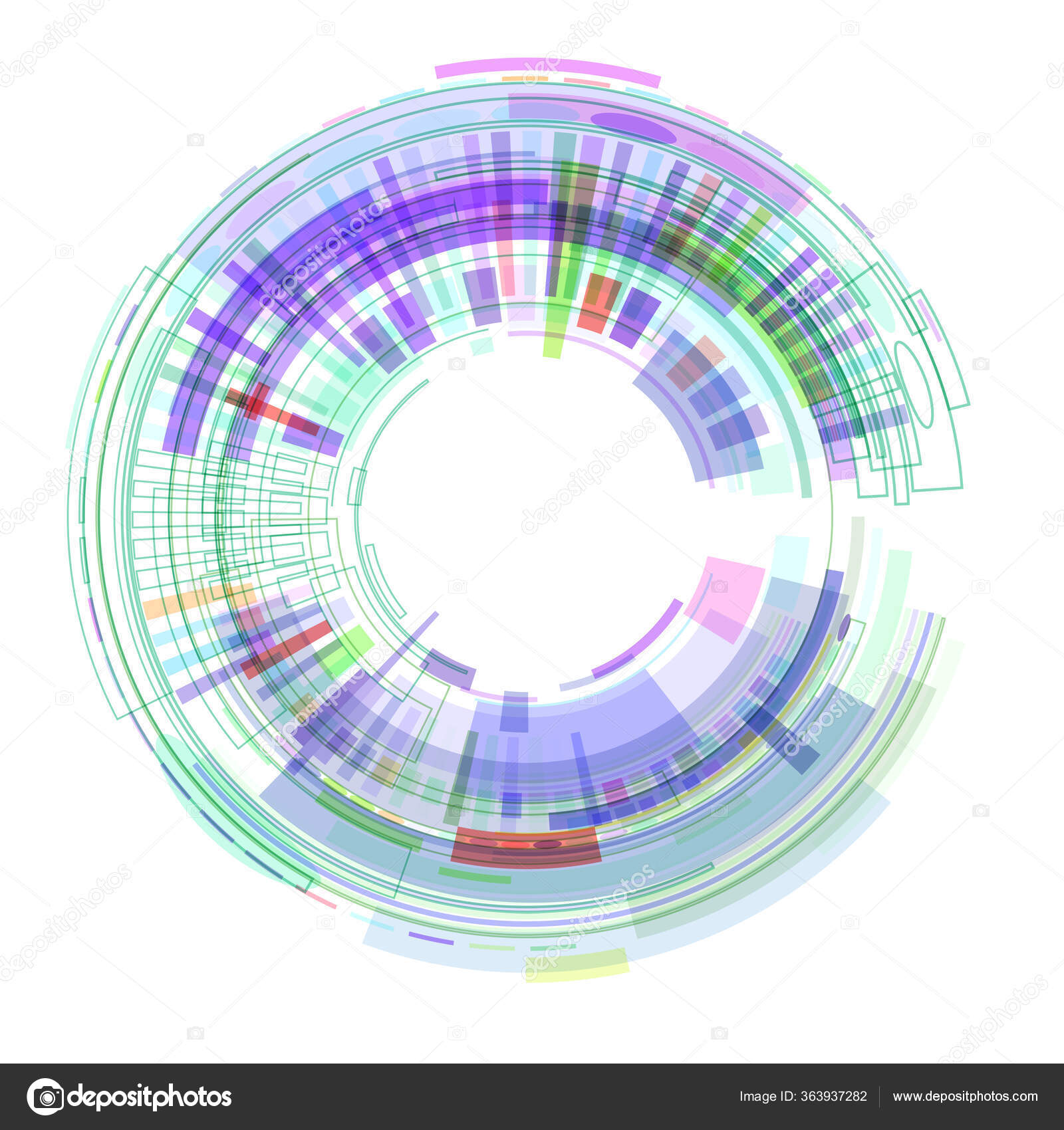 Circle Colored Geometric Shapes Stock Vector Image by ©artdigitalolena ...
