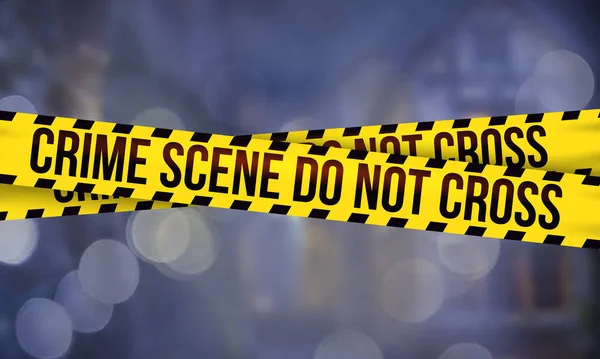 Crime Scene Tape Blurred Background Corss Yellow Tape Sign Stock Photo ...
