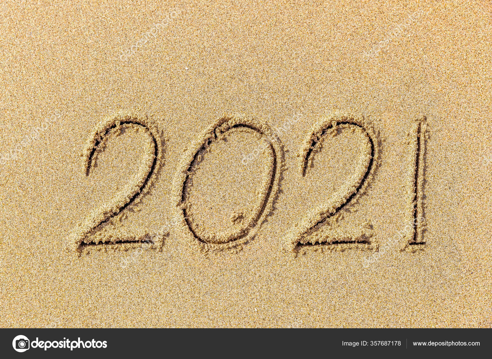2021 Written Sea Sandy Shore — Stock Photo © blurAZ1 #357687178