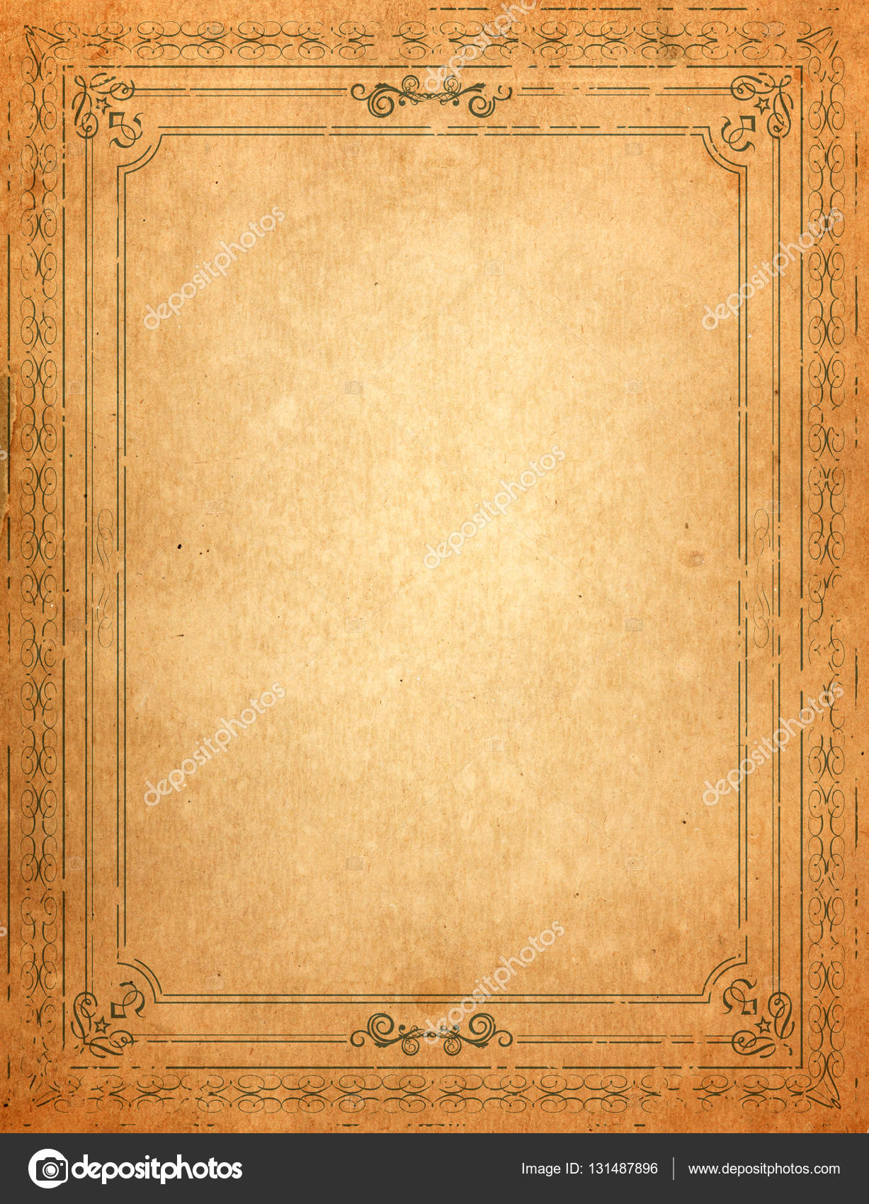 Old paper with patterned vintage frame — Stock Photo © jakkapan #131487896
