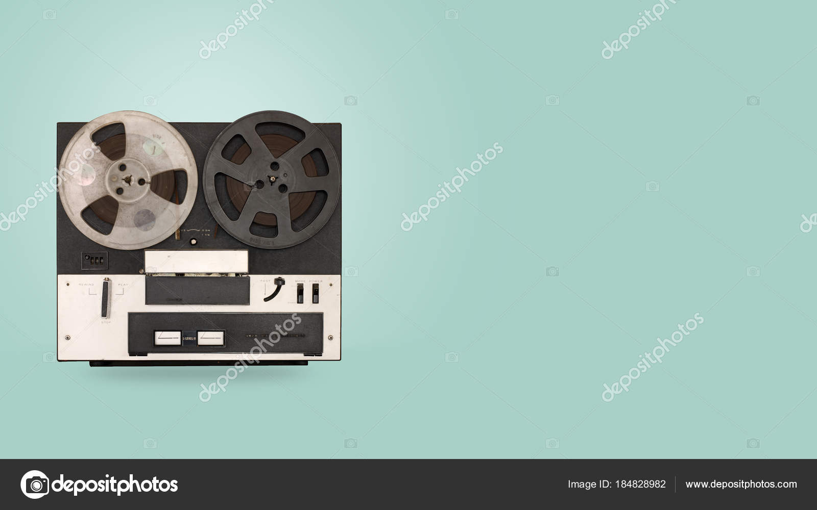 Tape Cassette Recorder Player Color Background Retro Technology Flat ...