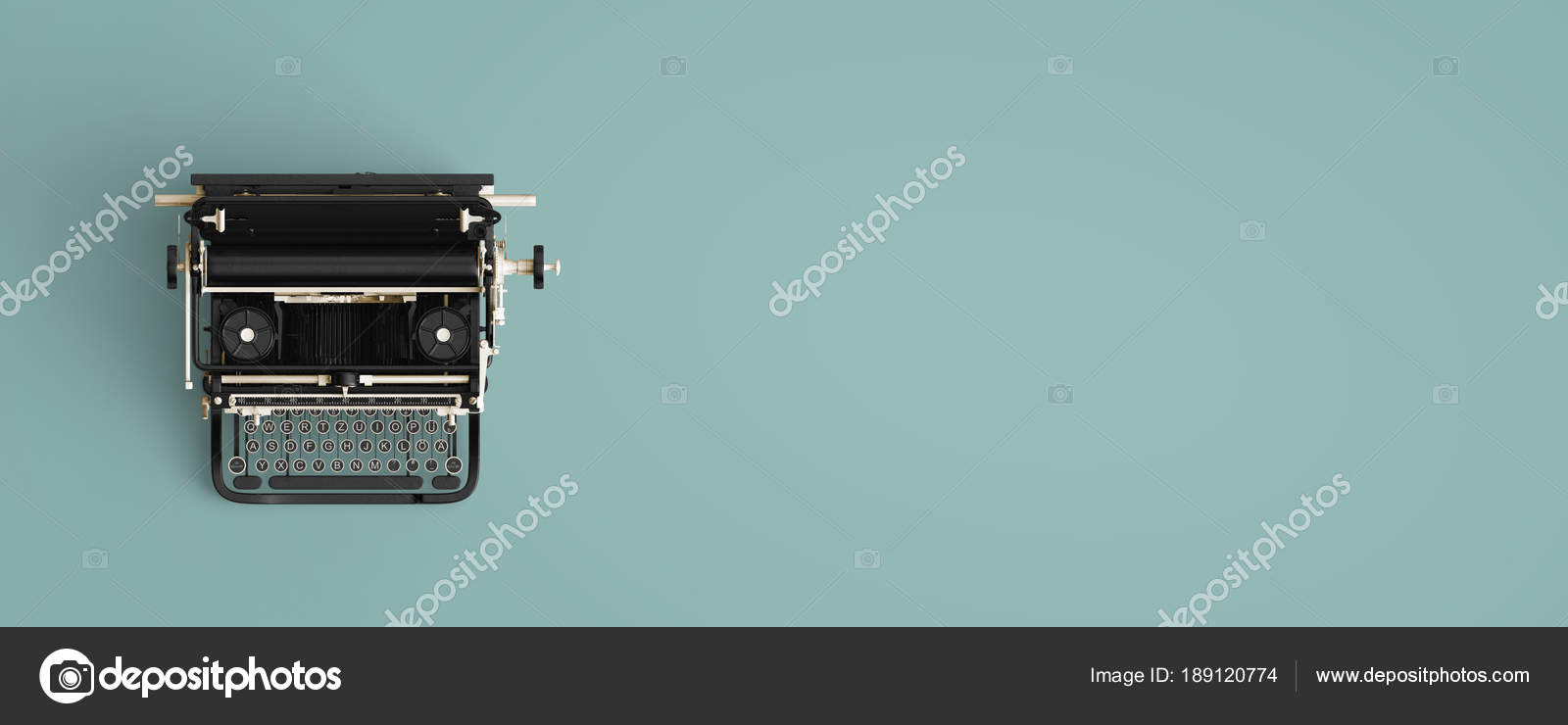 Vintage Typewriter Header Retro Machine Technology Top View Creative ...