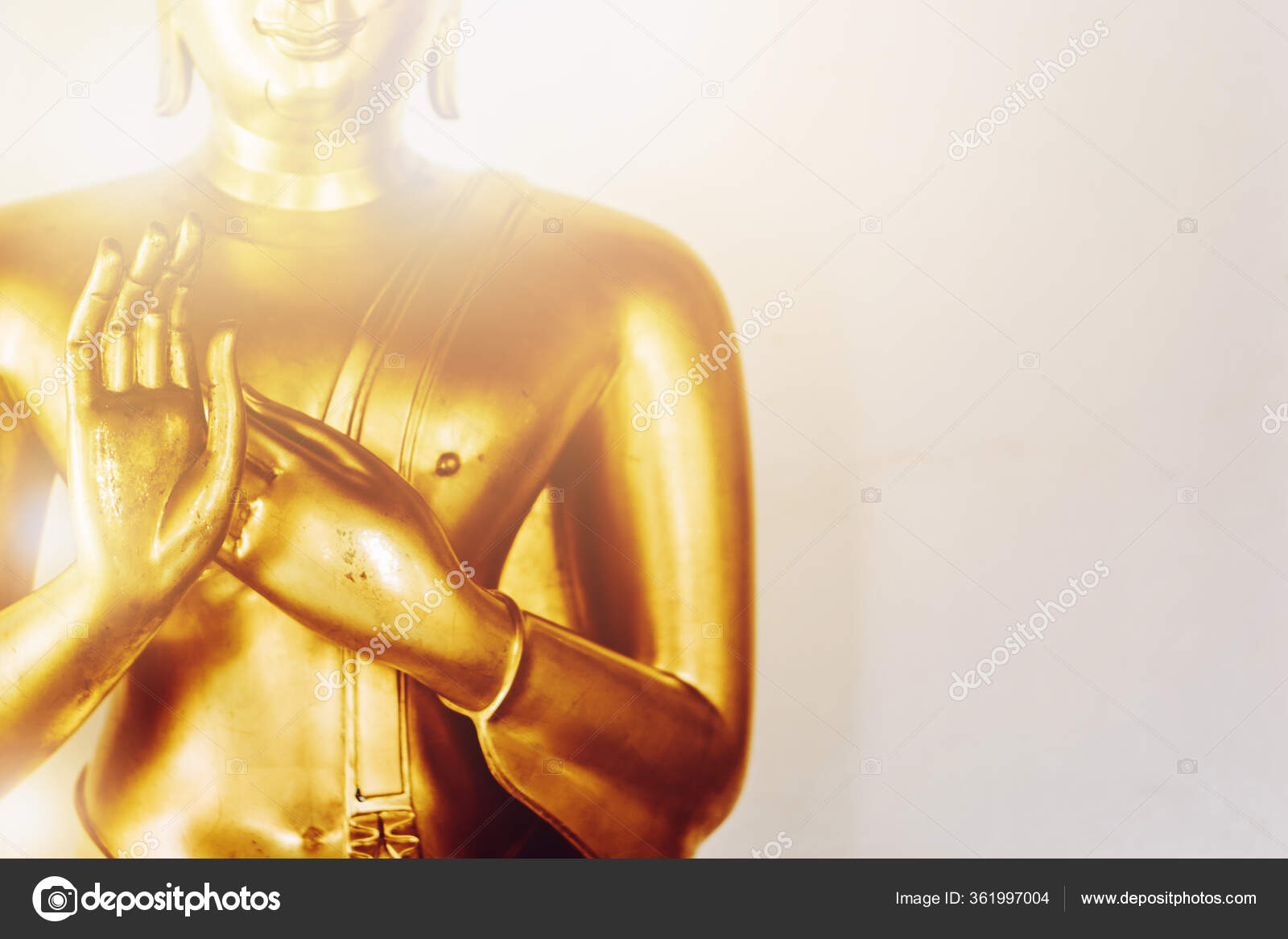 Background Buddha Face Head Body Hands Buddhist Temple Isolated Wall ...