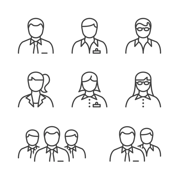 User , Avatar, man , woman Icon set in thin line style Vector ...
