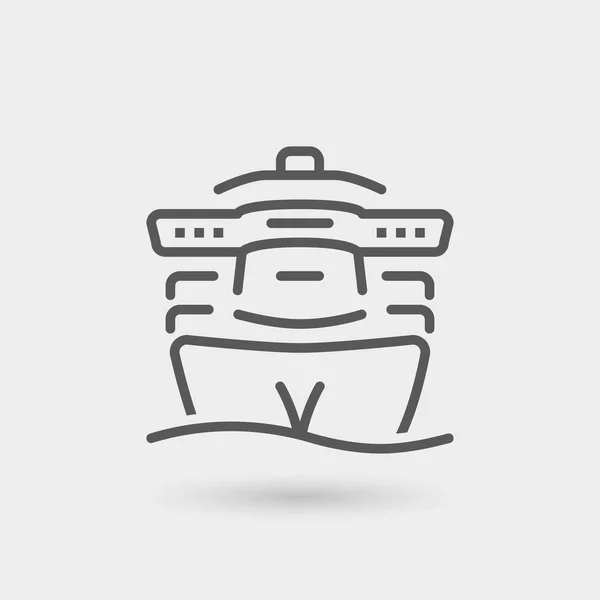 Container ship thin line icon Stock Vector by ©art_co 117385204