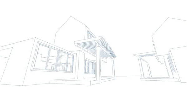 Architectural Sketch Line House Design Work Free Hands Drawing ...