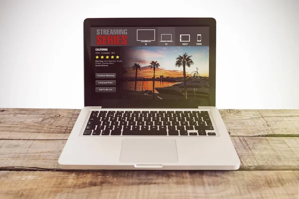 Tv series streaming service: Laptop computer with streaming website ...