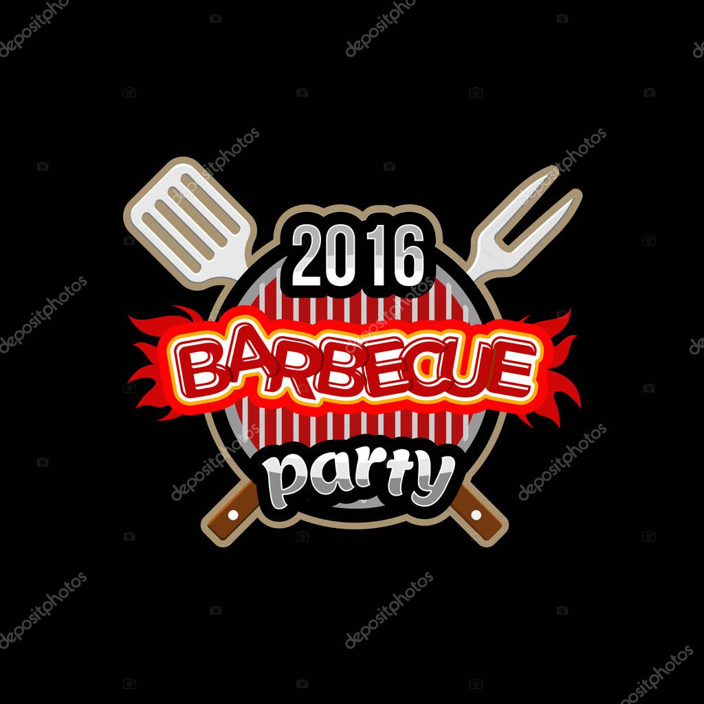 Barbecue party logo template. Stock Illustration by ©NataliMis #129166136