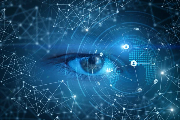 Eyes watching for network connections . - Stock Image - Everypixel