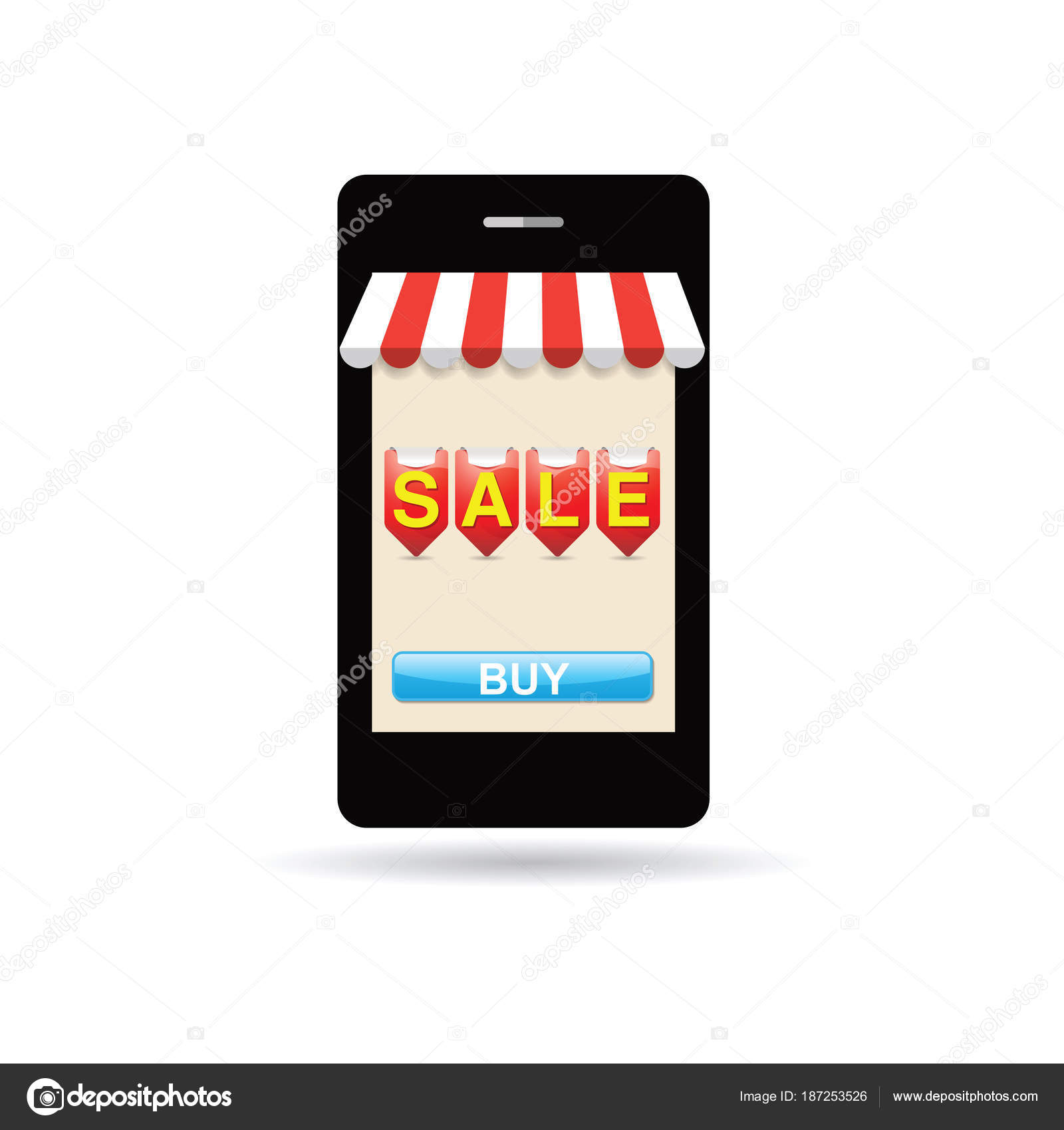 Mobile with and screen buy. Stock Vector by ©jirawat 187253526