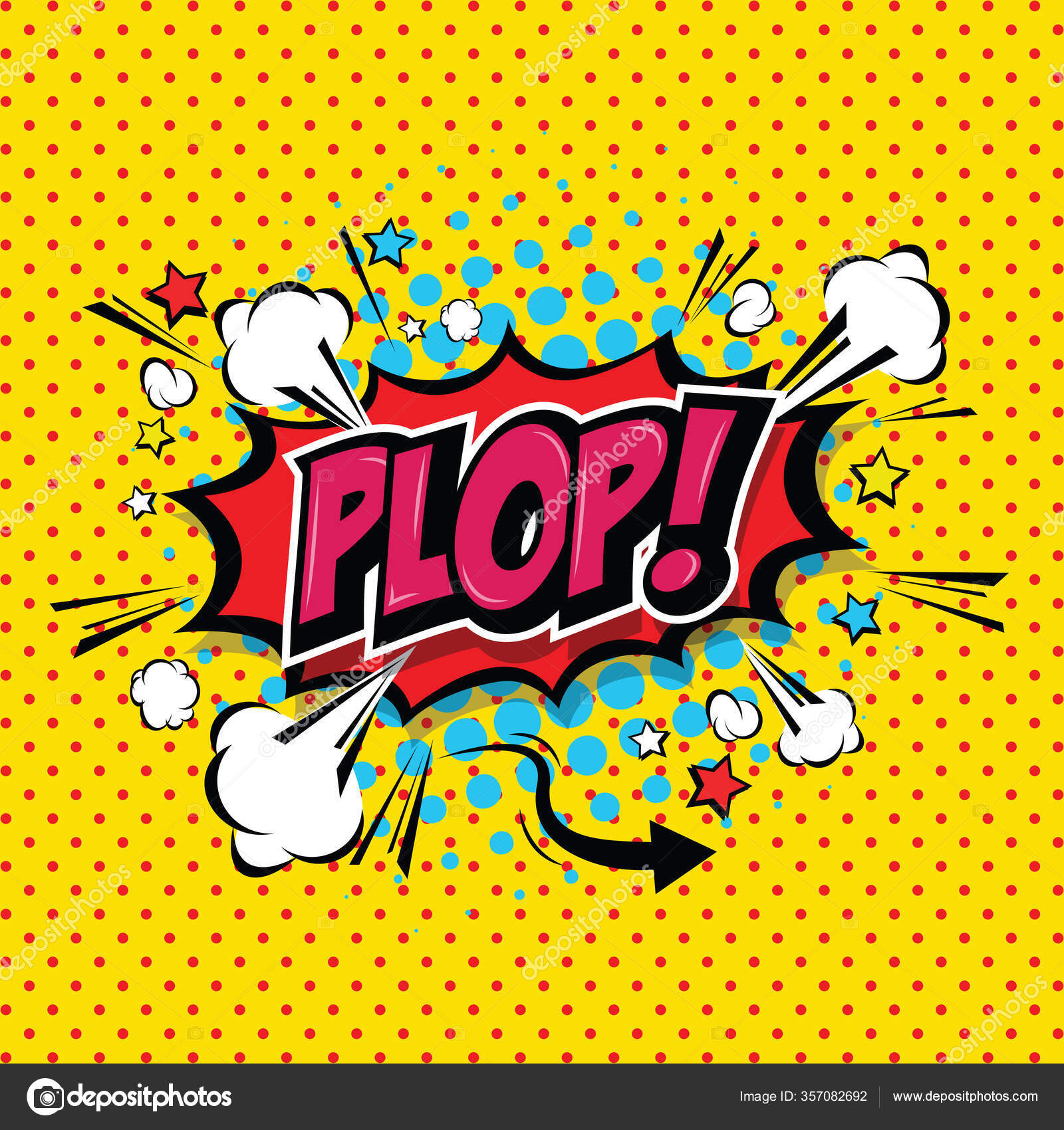 Plopp Komiska Pratbubbla Tecknad Konst Och Illustration Vektor Fil ...