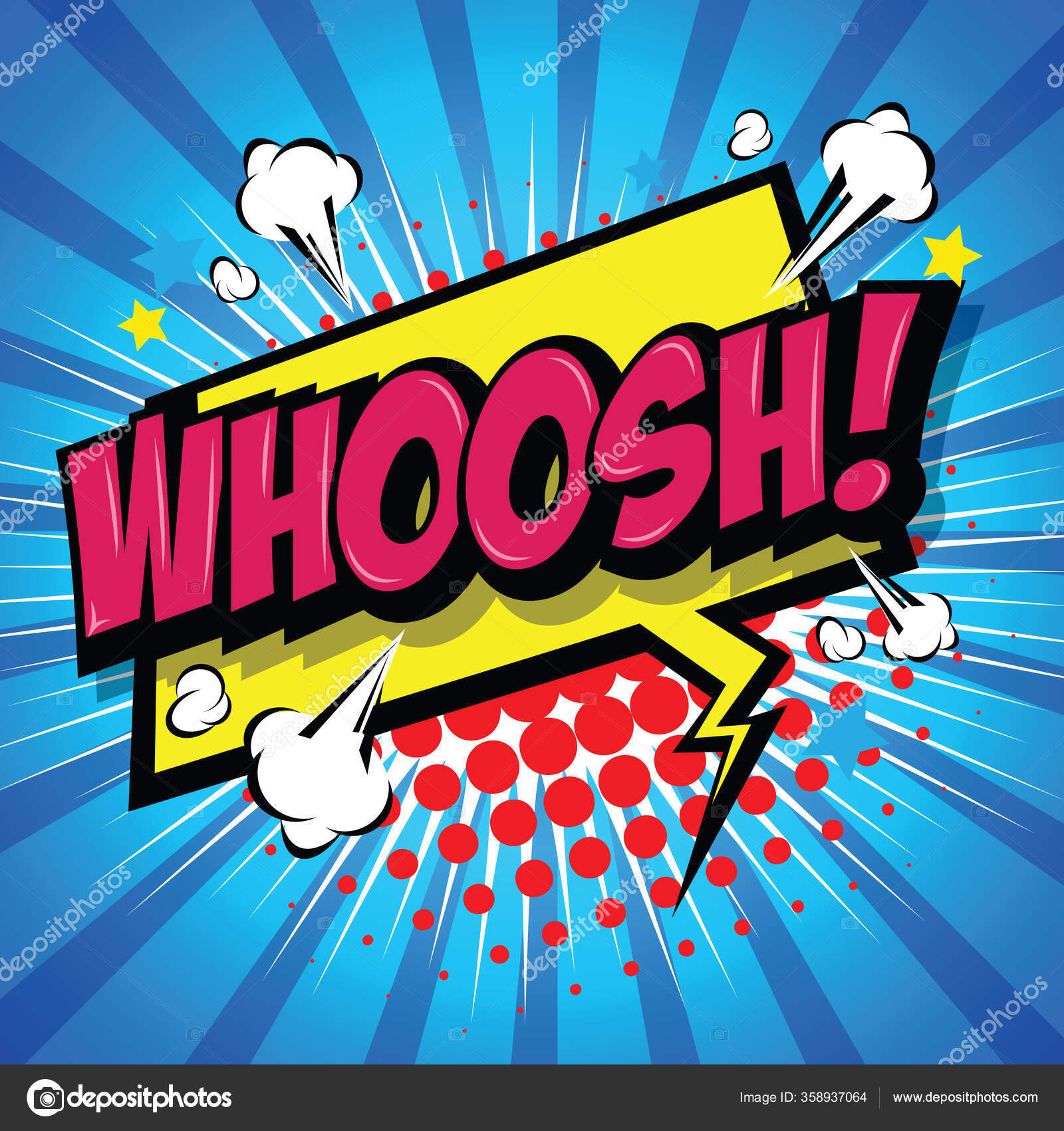 Whoosh Comic Speech Bubble Cartoon Art Illustration Vector File Stock ...