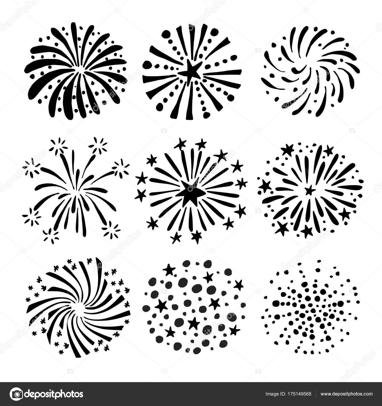 Fireworks Vector Black And White