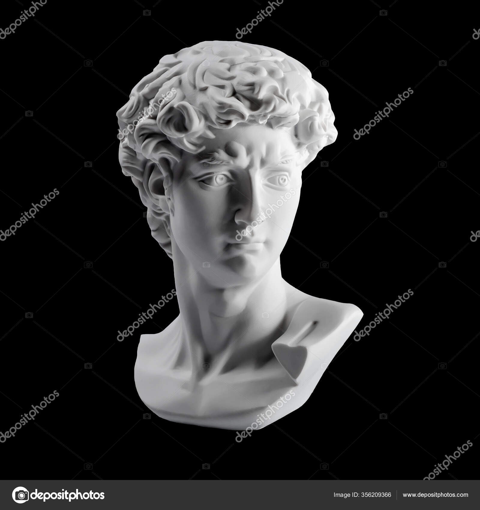 Gypsum Statue David's Head Michelangelo's David Statue Plaster Copy Isolated Stock Photo by ...