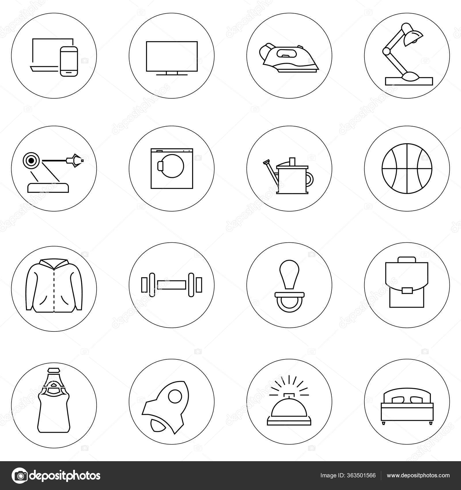 Vector Service Icons Circles White Background — Stock Vector ...