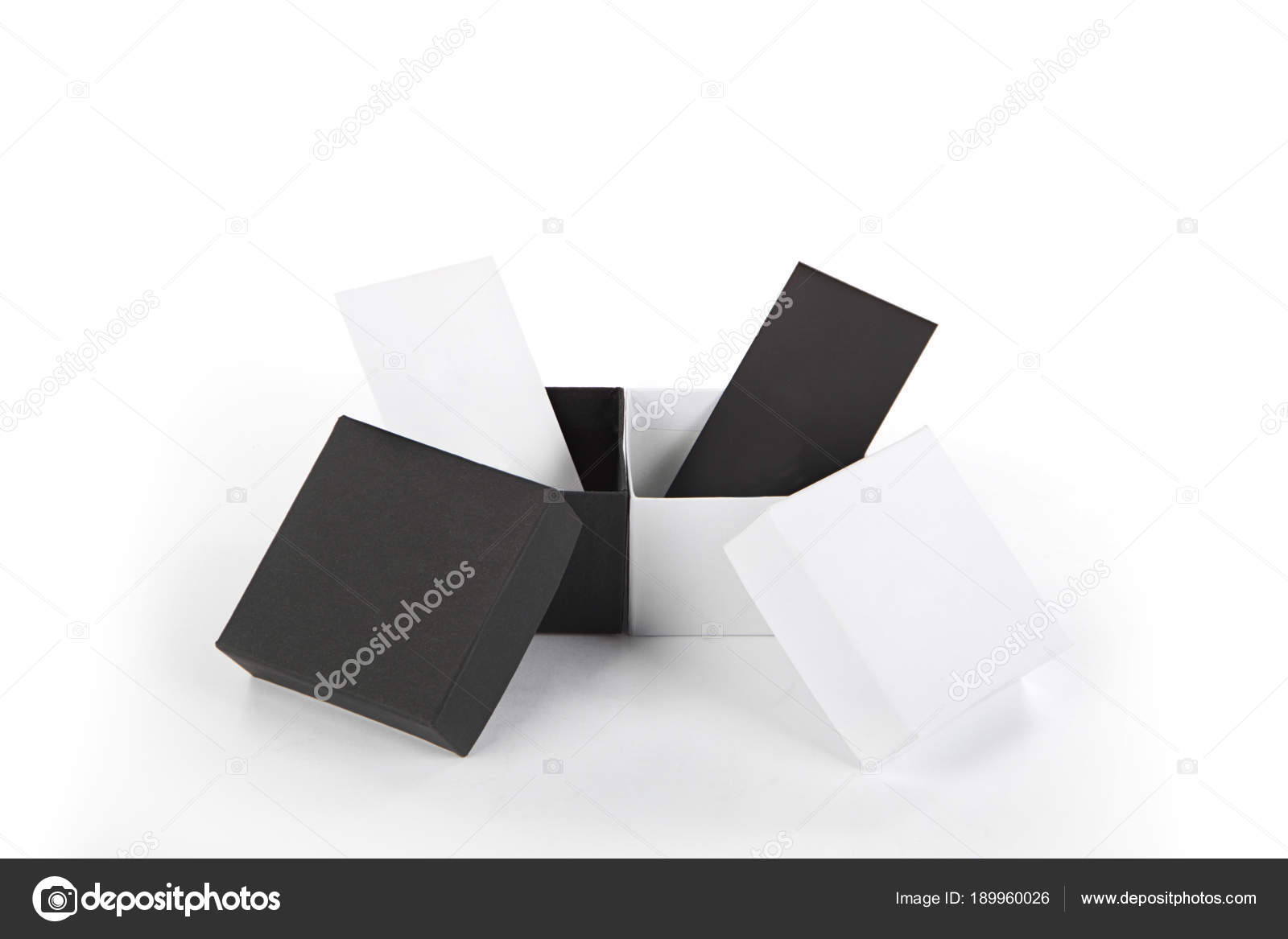 Black and white box isolated on white background. Stock Photo by ...