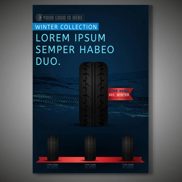 Advertisement Posters Your Business Vector Realistic Car Tires ...
