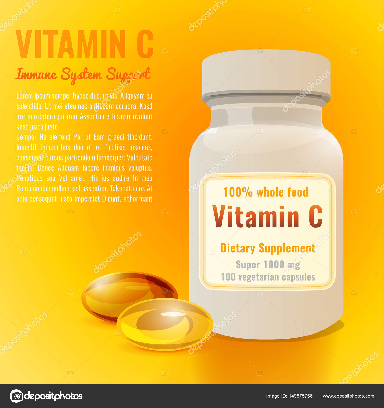 Vitamin C Package — Stock Vector © annyart #149875756