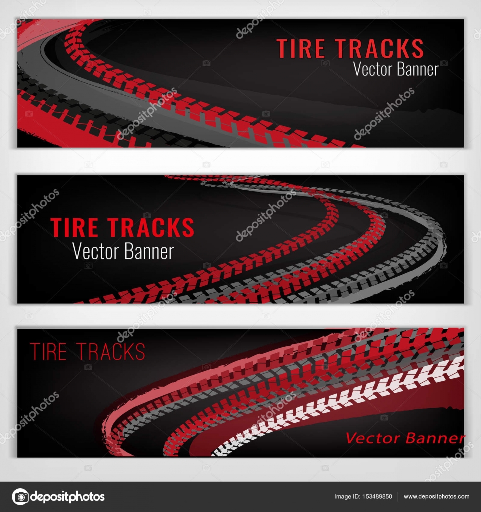 Tire track banners Stock Vector Image by ©annyart #153489850