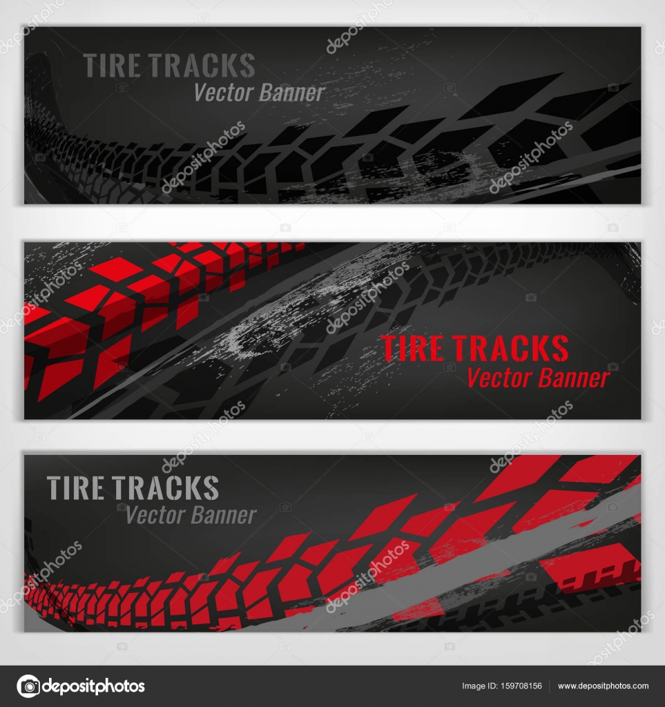Tire track banners Stock Vector Image by ©annyart #159708156