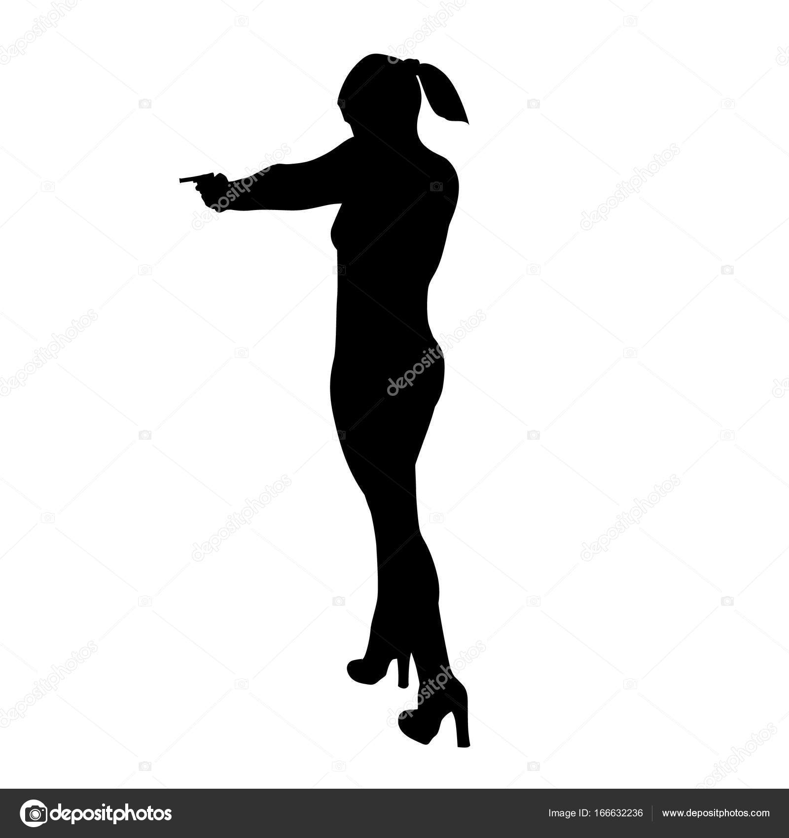 Secret Agent Woman Silhouette