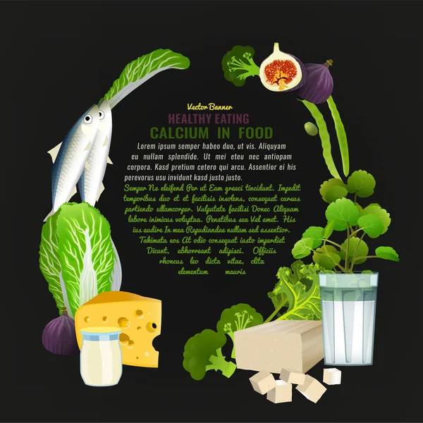 High Calcium Foods Stock Vector Image by ©annyart #177550204
