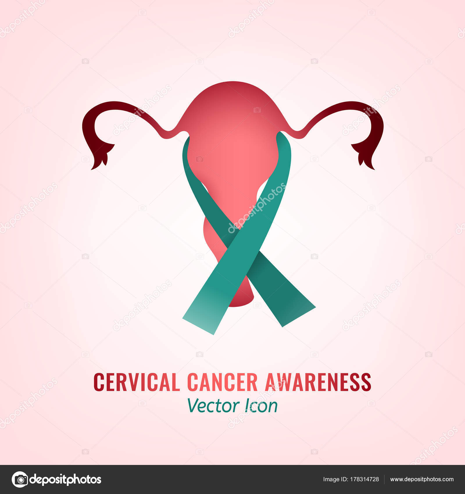Cervical Cancer Ribbon Vector