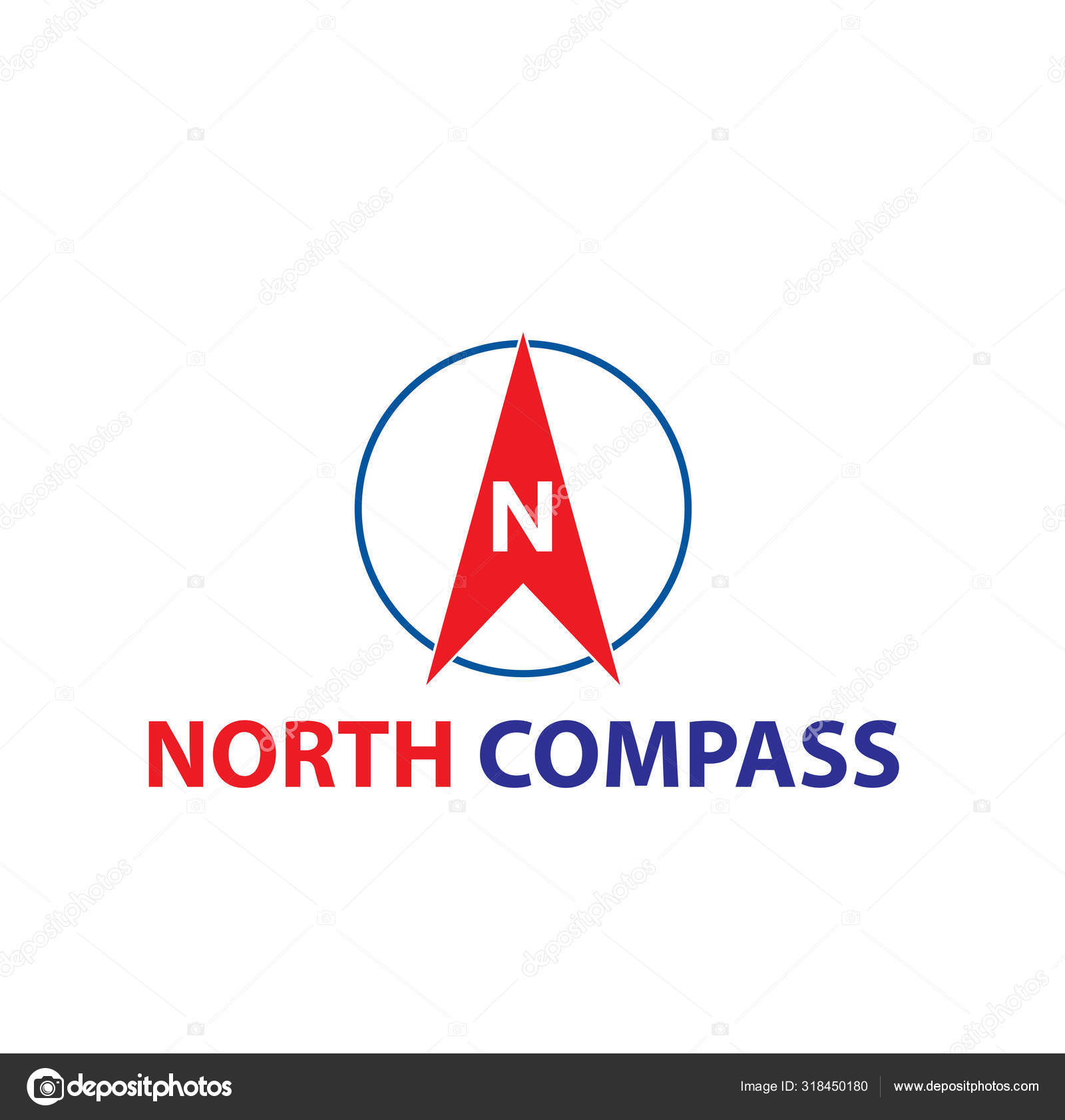 North Compass Direction Logo Concept — Stock Vector © s4rt4 #318450180