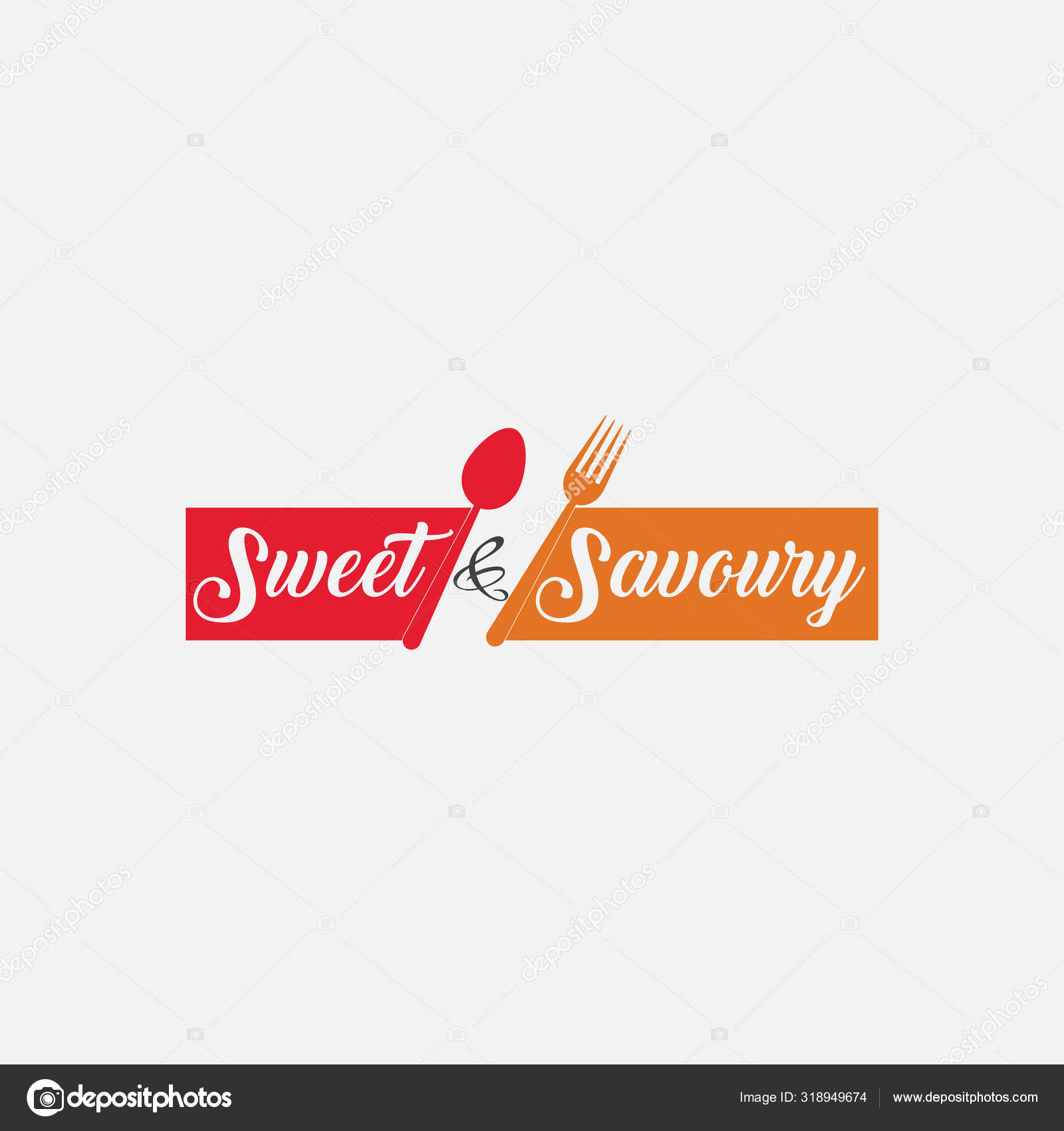 Sweet and savoury logo with spoon and fork Stock Vector by ©s4rt4 318949674