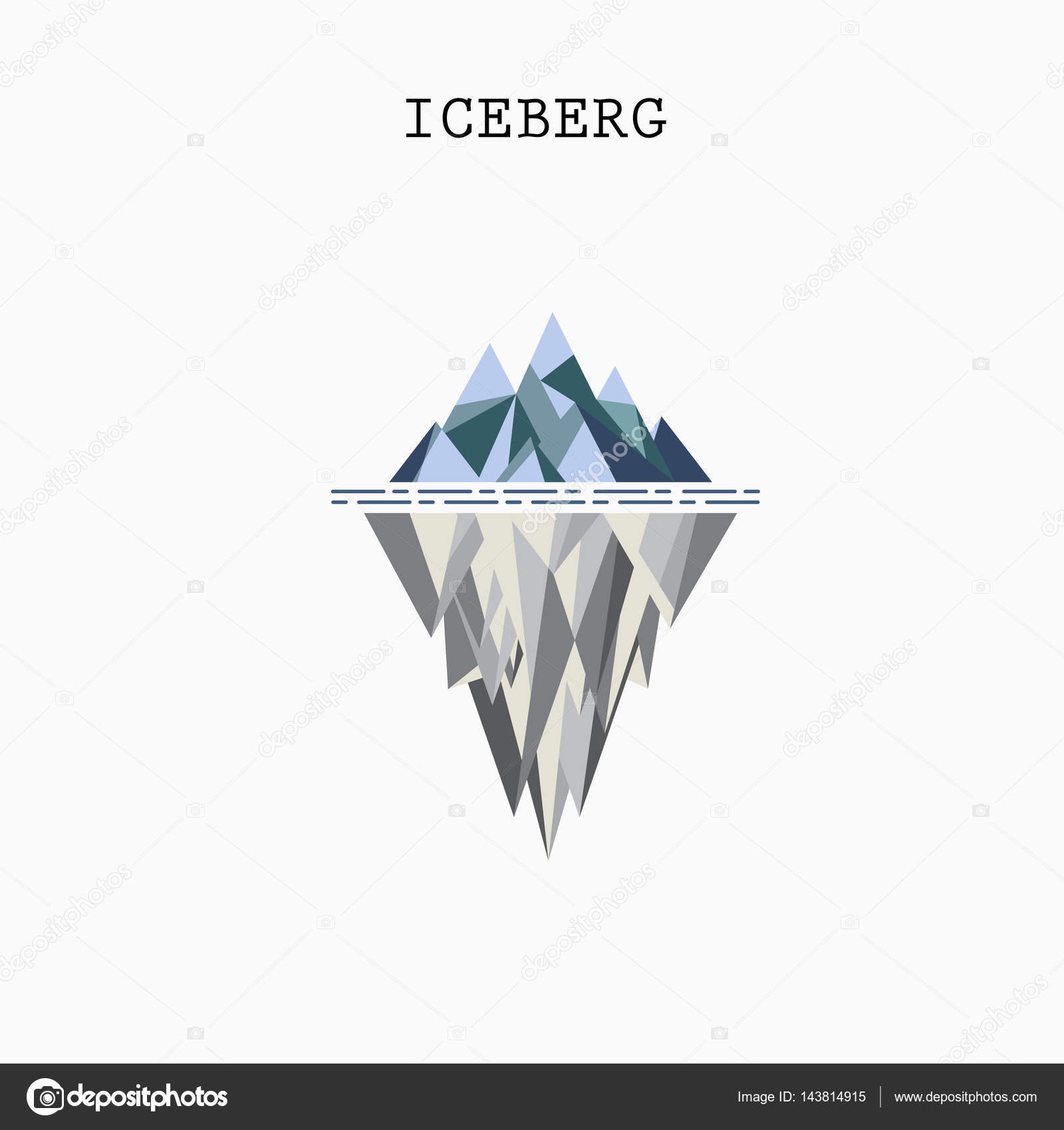 Abstract triangle iceberg vector logo design infographic templat ⬇ ...