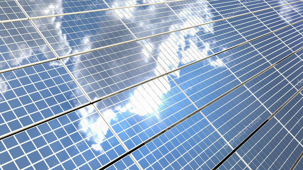 Fondo de paneles solares de módulos fotovoltaicos para energías ...