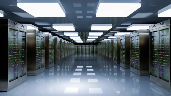 Servers. Server racks in server room cloud data center. Datacenter ...
