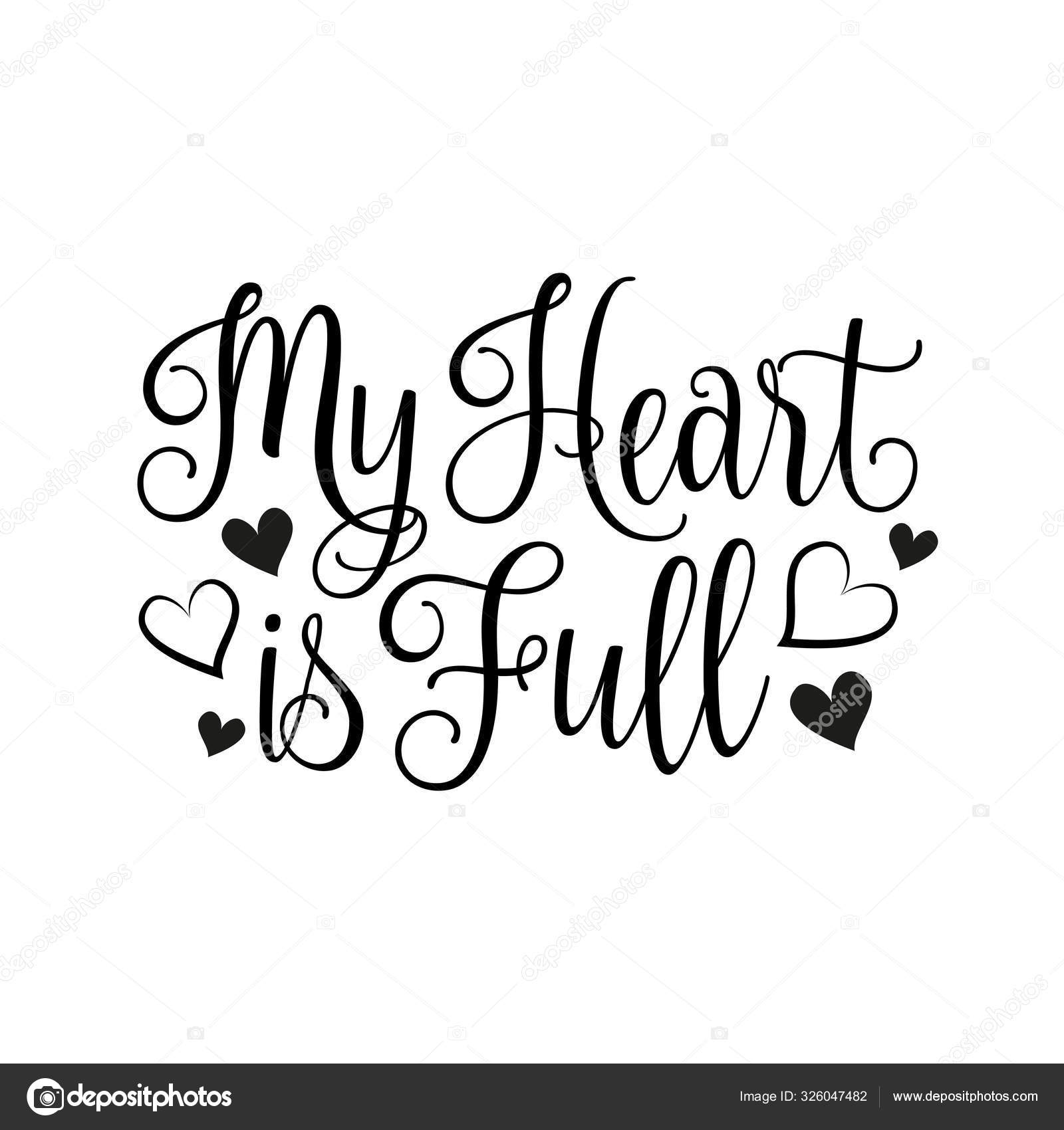 Heart Full Calligraphy Text Hearts Good Greeting Card Wedding Design ...