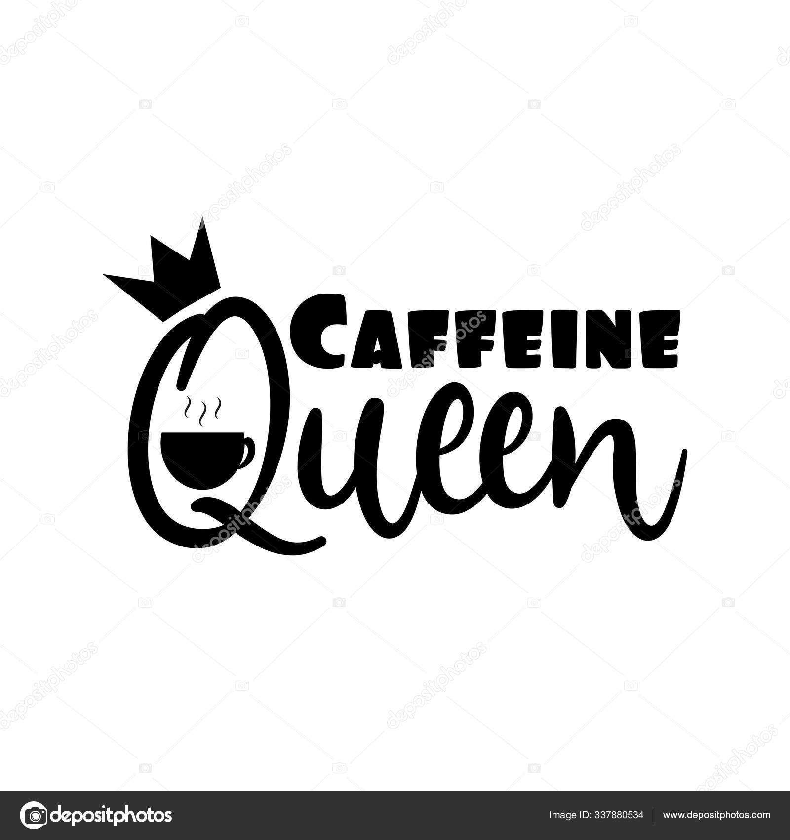 Caffeine Queen Funny Text Crown Coffee Cup Good Greeting Card Stock ...
