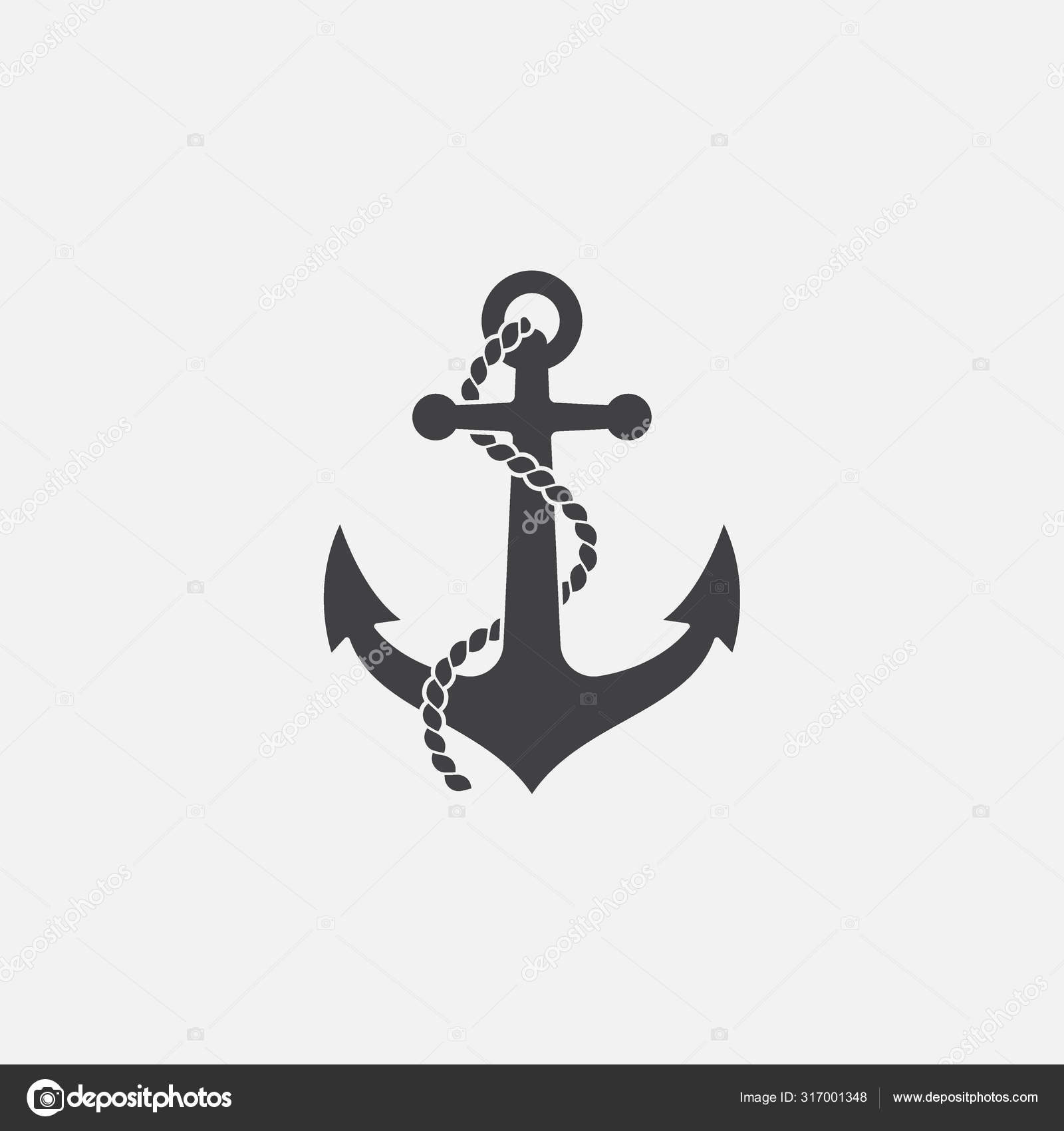 Image vectorielle Ancre Icône Logo Vecteur Corde Nautique Maritime Symbole D'illustration Bateau ...