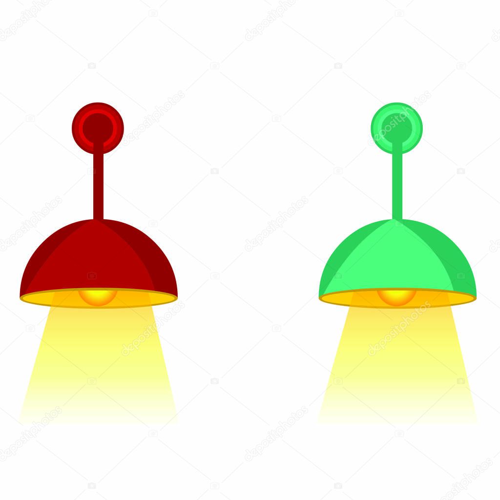 Dos luces de pared - Imagen vectorial de dibujos animados 2022
