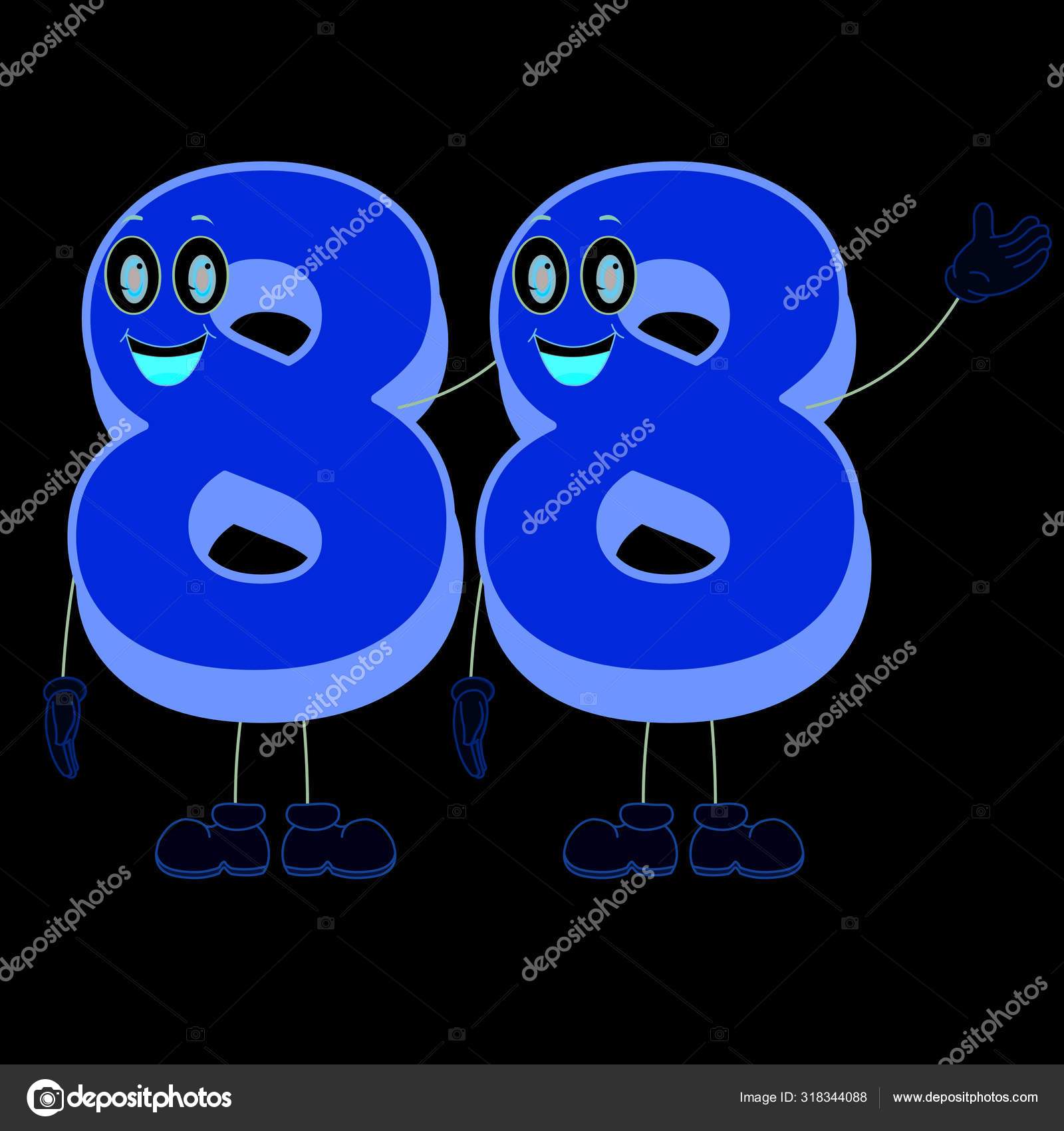 Número Ochenta Ocho Imagen Vectorial Dibujos Animados Vector de stock ...