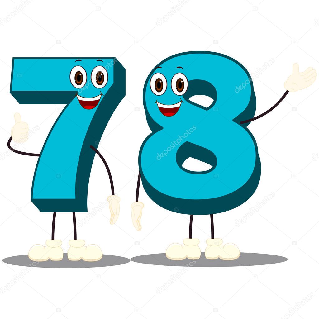 Número setenta y ocho - Imagen vectorial de dibujos animados 2023