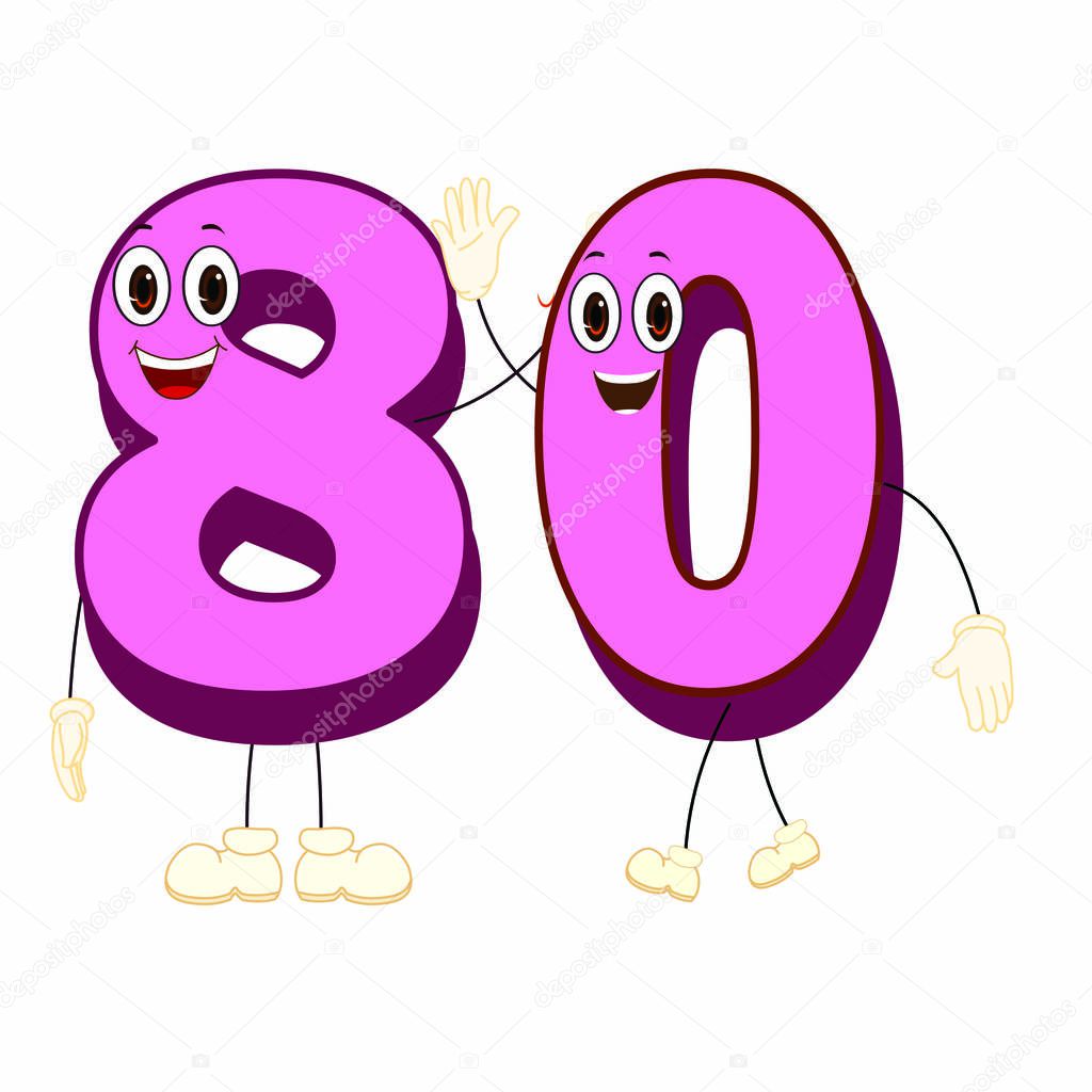 Número ochenta y uno - Imagen vectorial de dibujos animados 2024
