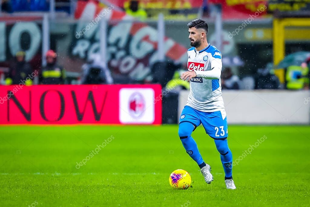 Elseid Hysaj de SSC Napoli durante la temporada de f tbol italiano Serie A 2019 / 20 de SSC ...