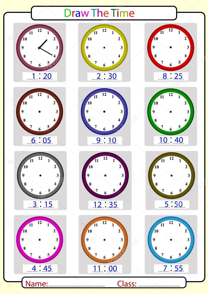 Diciendo la hora, dibuja la hora Vector de stock por ©kamilon 146981951