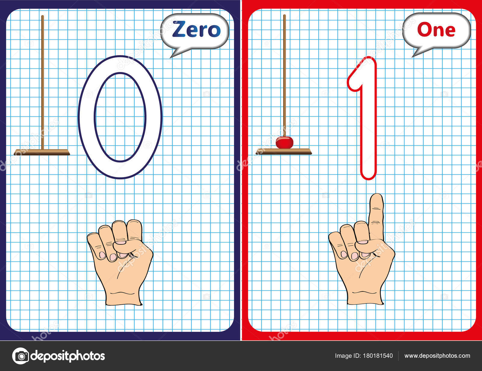 Learning the numbers 0-10, Flash Cards, educational preschool ...