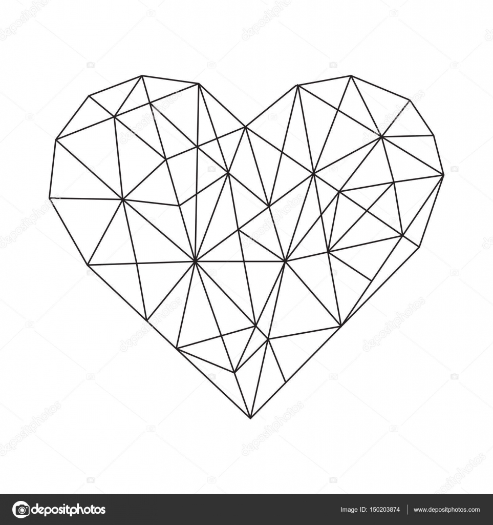 Geometric Heart Design ⬇ Vector Image by © giraphics | Vector Stock ...
