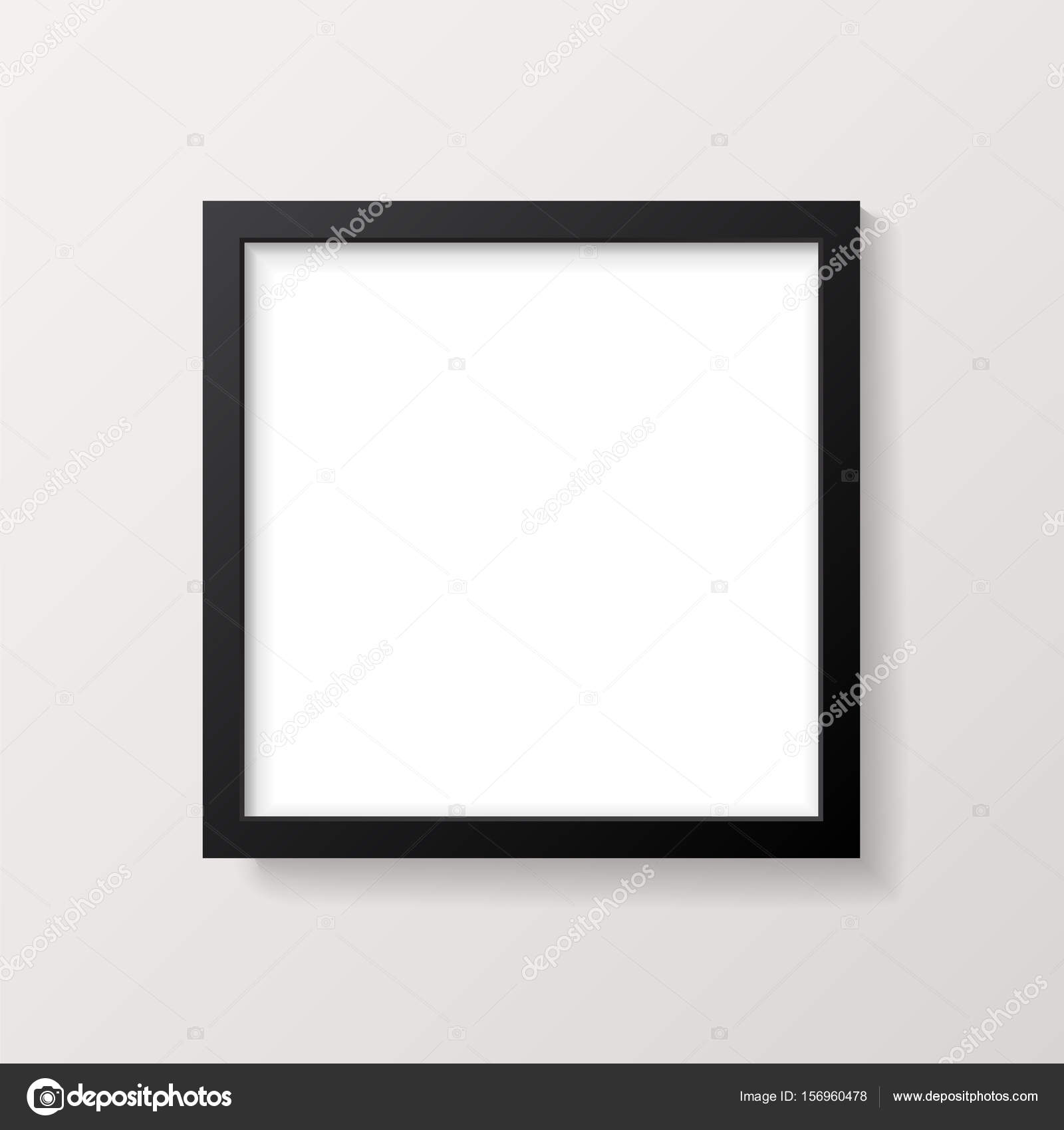 Realistic Empty Black Square Picture Frame Mockup Stock Vector Image by ...